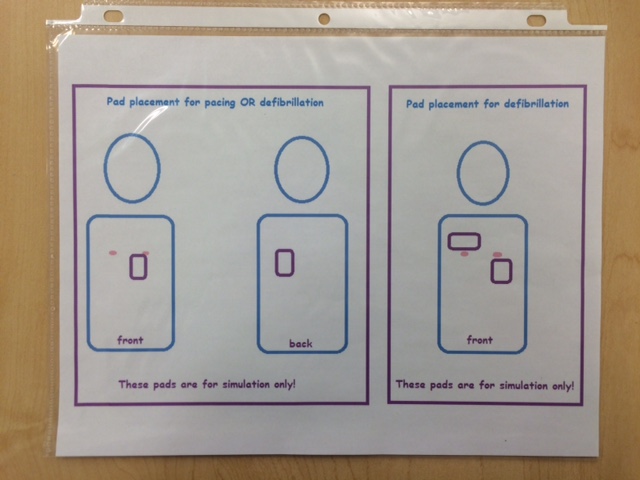 Simulated Pads for Defibrillation and Pacing Practice